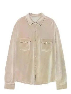 Majestic Filatures Velvet-effect Chest-pockets Shirt Neutrals