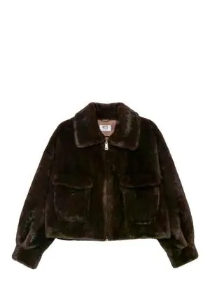 BETTA CORRADI Faux-fur Flap-pockets Jacket