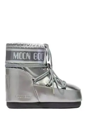 Moon Boot Icon Low Glance Silver Satin Boots Silver