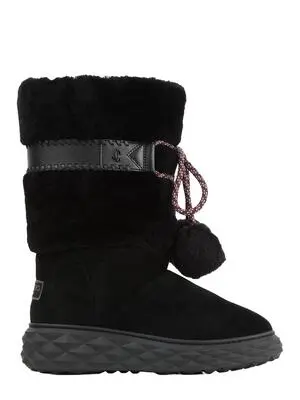 JIMMY CHOO Cobi Suede-shearling Boots - Black