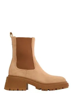 JIMMY CHOO Tamia 70 Suede Chelsea Boots - Beige