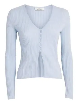 Arch4 Cashmere Ribbed New Cami Cardigan Blue