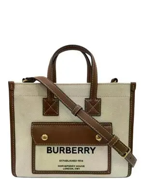 Burberry 2018-2023 Mini Canvas Freya Tote Satchel - Brown