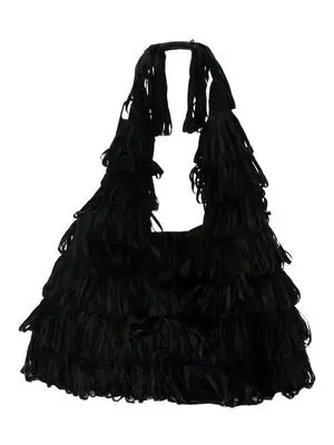 LA MILANESA Capucine Fringed Tote Bag - Black