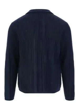 Emporio Armani Half-zip Ribbed-knit Sweater - Blue