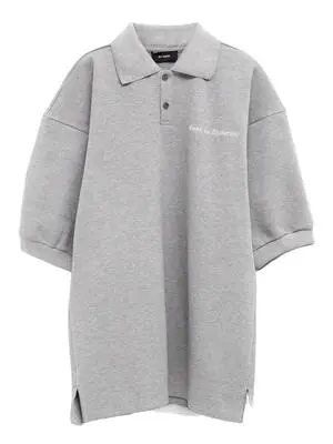 WILLY CHAVARRIA Embroidered-logo Oversized Polo Shirt - Grey