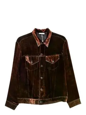 PIERRE-LOUIS MASCIA Velvet-effect Buttoned Jacket - Red