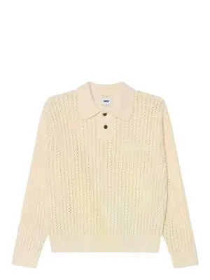 Obey Duane Open-knit Polo Shirt - Neutrals
