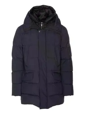 MOORER Davide Hooded Padded Coat Blue