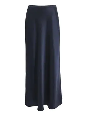 ANINE BING Silk Bar Maxi Skirt - Navy