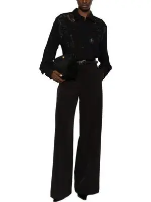 ERMANNO FIRENZE Flat-front Trousers - Black