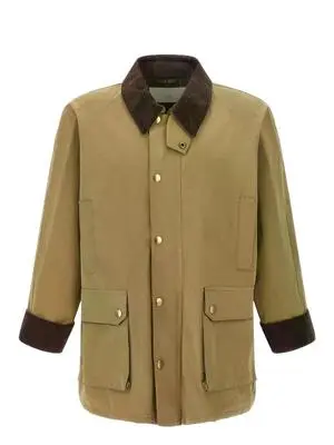 DUNST Waxed Corduroy-trim Jacket