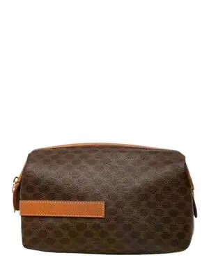 Celine 2000 Macadam Coated Canvas Cosmetic Pouch - Brown