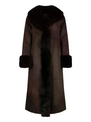 DERHY Galice Faux-fur Trim Belted Coat