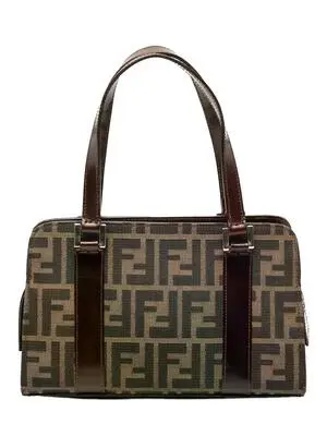 Fendi 2000-2010 Zucca Canvas Handbag - Brown