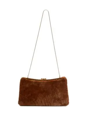 Simkhai Solange Shearling Clutch Bag - Brown