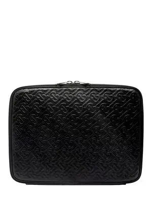 BURBERRY 2018-2023 Tb Monogram Embossed Calfskin Laptop Case Business Bag