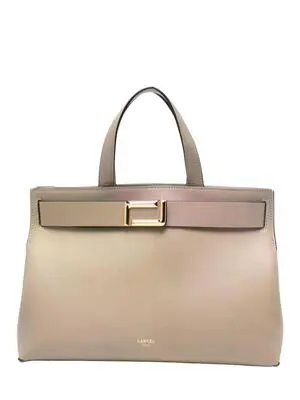 LANCEL Buckle-detail Leather Tote Bag - Neutrals