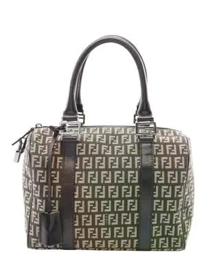Fendi 2000-2010 Zucchino Canvas Handbag - Brown