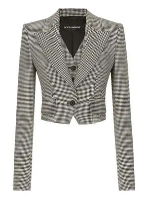 DOLCE & GABBANA Short Houndstooth Jacket With Vest