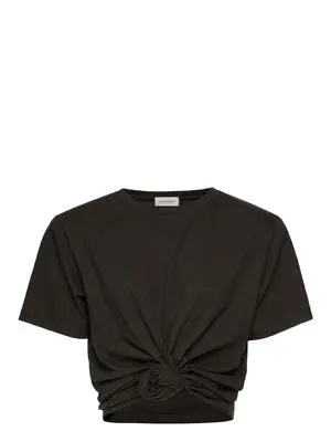 Magda Butrym Rose-accent Short-sleeve T-shirt - Grey