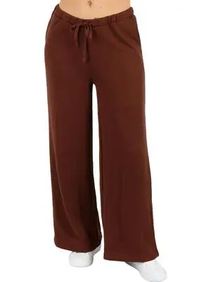 Hurley Villa Beach Flatback Rib Wide Leg Pants - Cappucino