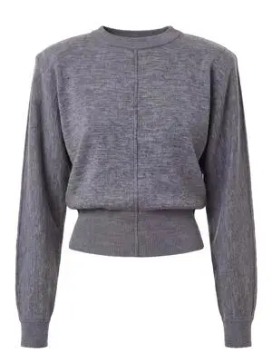 NICHOLAS Seam-detail Shoulder-pad Sweater - Grey