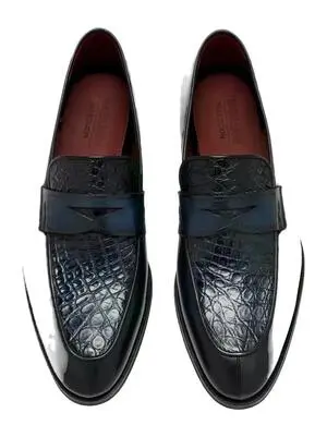 Magnanni Croc-effect Loafers - Blue