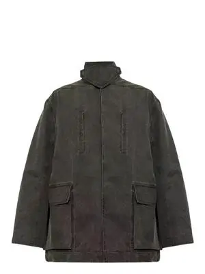 Rick Owens Mac High-neck Denim Jacket - Grey