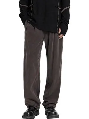 ANDREA YA AQOV Pleated Corduory Pants - Brown