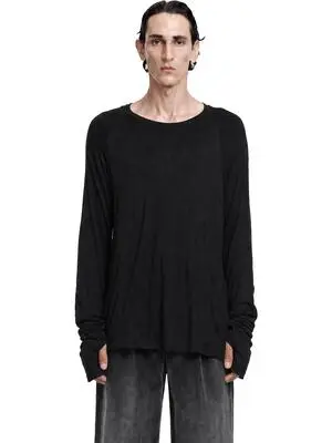 ANDREA YA AQOV Bamboo Long Sleeve T-shirt - Black