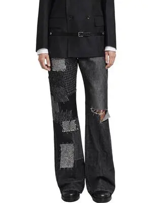 Junya Watanabe Patchwork Flared Jeans - Black
