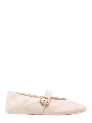 FERRAGAMO Gancini Buckle Ballet Flats - Pink