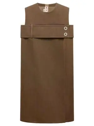 Marni Wool Dress With Belted Bust - Brown