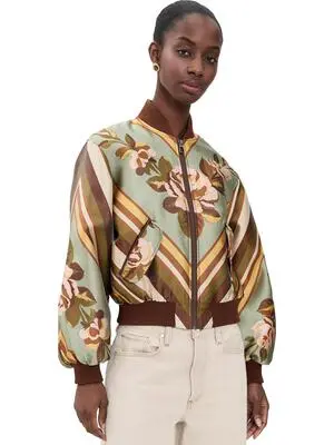 ALEMAIS La Rosa Jacquard Bomber Jacket - Multi