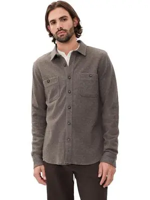 Marine Layer Pacifica Stretch Twill Overshirt - Brown