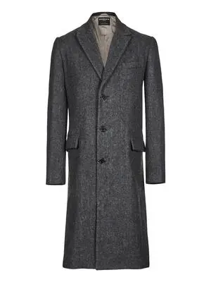 SERRAN LONDON Single Breasted Wool Coat - Grey