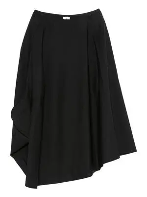 Comme Des Garçons Wool Midi Skirt - Black