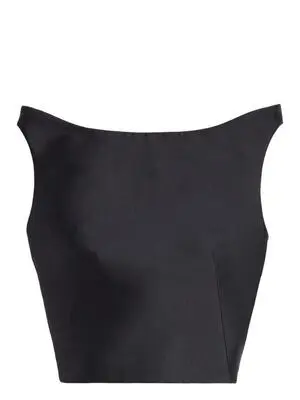 JIL SANDER Jil Sander Silk And Wool Cropped Top Black