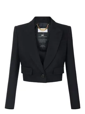 Elisabetta Franchi Wool Single-breasted Jacket By - Black