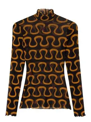 Emilio Pucci Printed Turtle-neck Sweater - Red