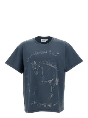 FOUND Maglietta Faded Horses Trot - Blu