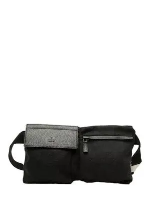 Gucci 2000-2015 Gg Canvas Double Pocket Belt Bag - Black