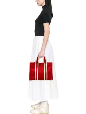 Hermès 1990-2010 Canvas Fourre Tout Pm Tote Bag - Red