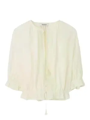 Rodebjer Perla Plissé Blouse - Neutrals