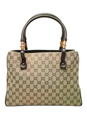 Gucci 2000-2015 Gg Canvas Bamboo Tote Bag - Neutrals