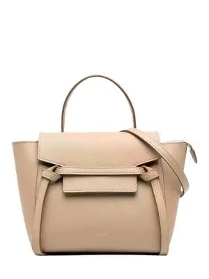 Celine 2021 Nano Grained Calfskin Belt Bag Satchel - Neutrals
