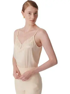 EXQUISE Adalynn Spaghetti Strap Blouse - Bone