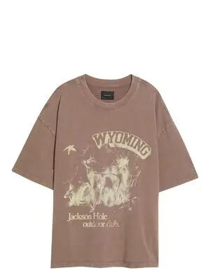 PACSUN Wyoming Cotton Graphic T-shirt Brown