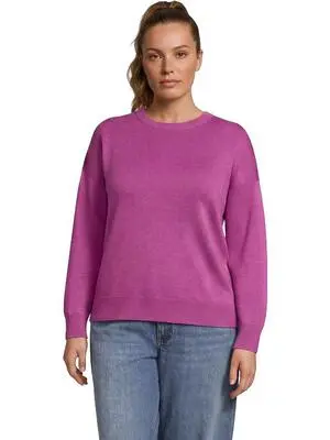 LANDS' END Drifter Classic Cable Sweater - Soft Raspberry Heather